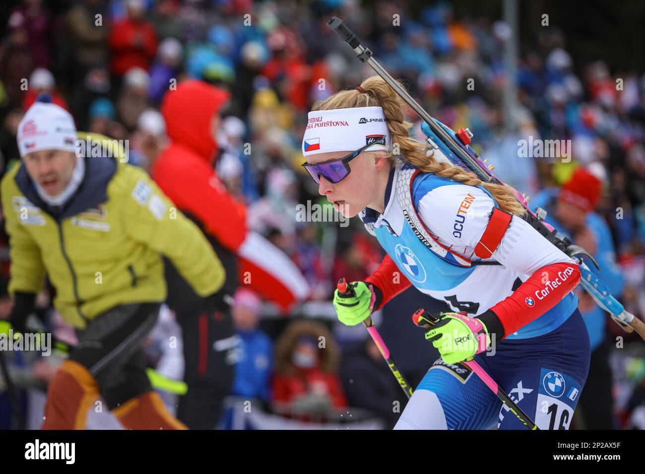 Marketa Davidova of Czech Republic competes during the women's Biathlon ...