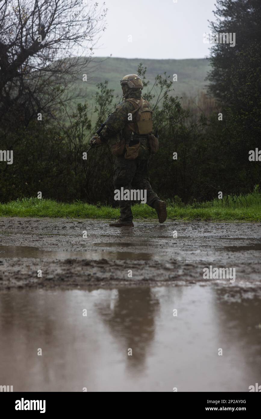 A U.S. Marine with Alpha Company, 3rd Light Armored Reconnaissance ...