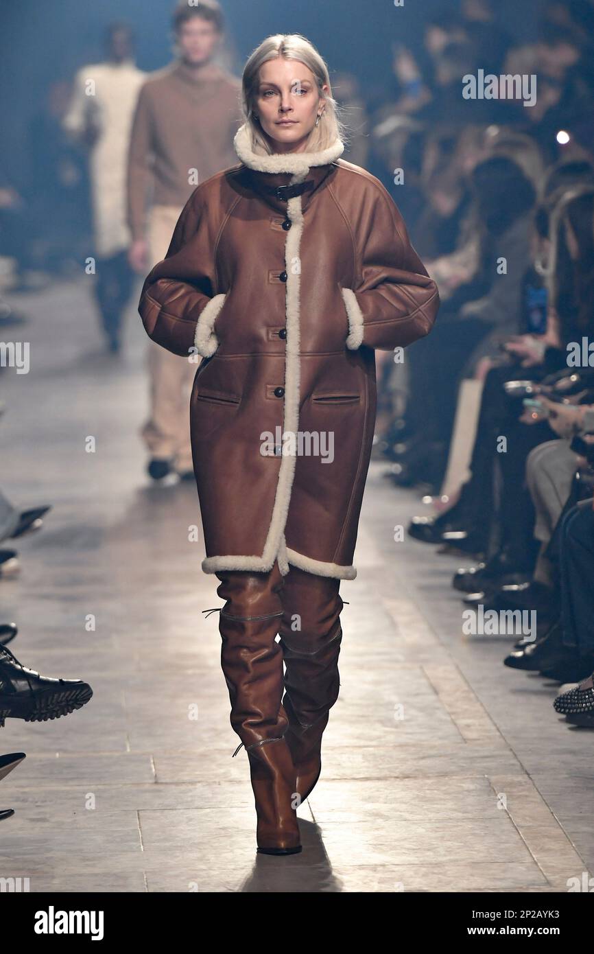 Model Jessica Stam on the runway at the Isabel Marant fashion show ...