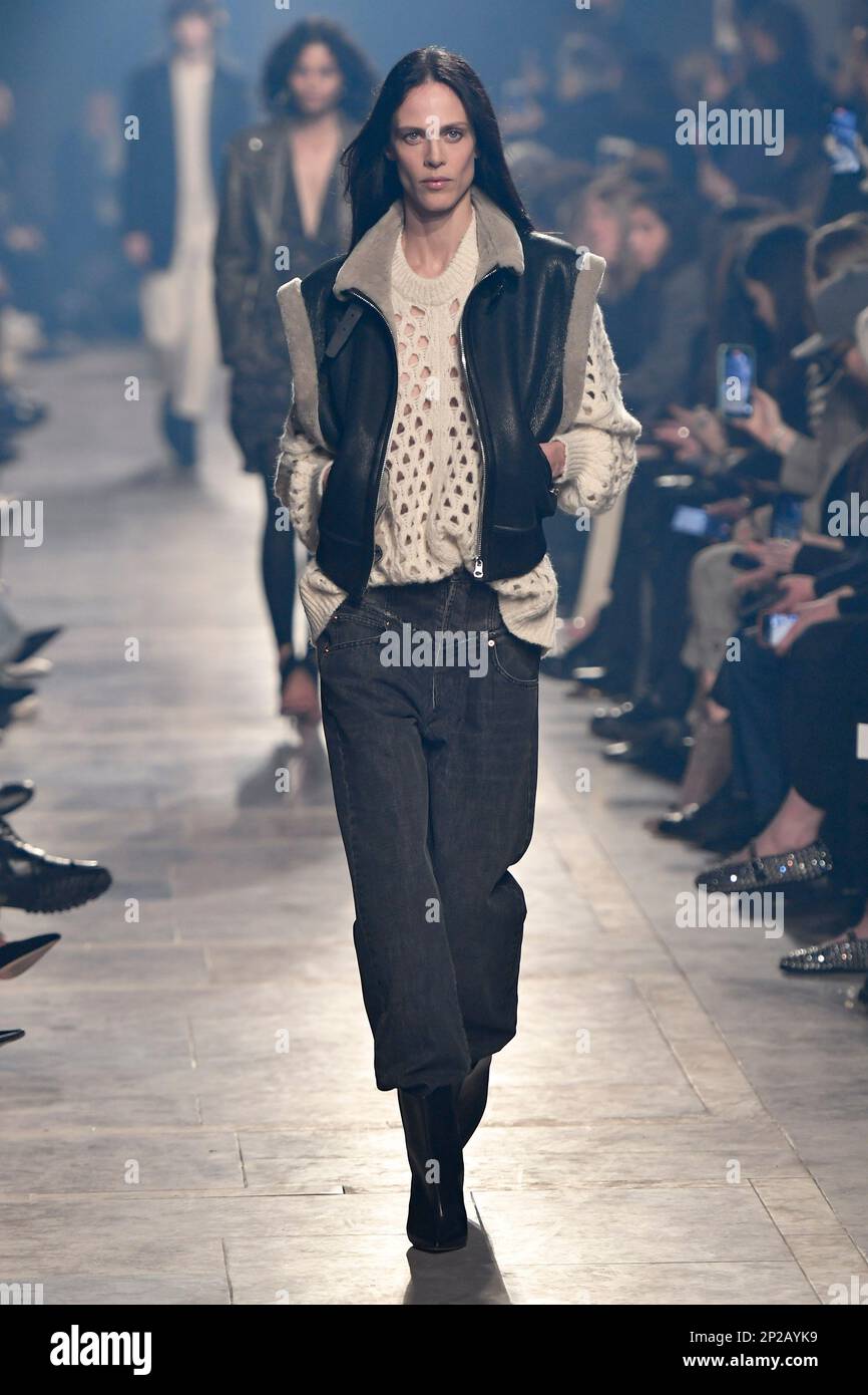 Model Aymeline Valade on the runway at the Isabel Marant fashion show ...