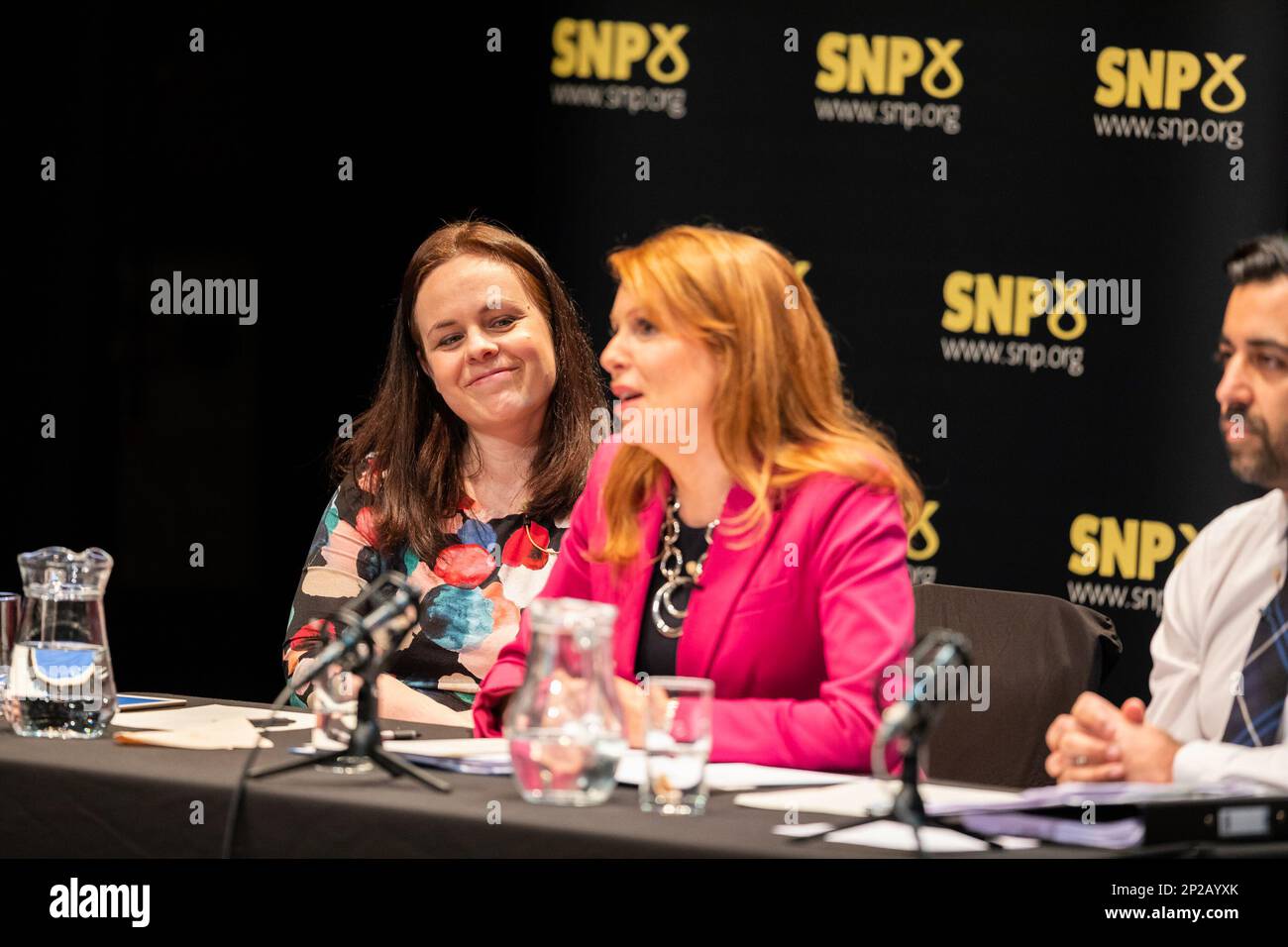 (left to right) Kate Forbes, Ash Regan and Humza Yousaf taking part in ...