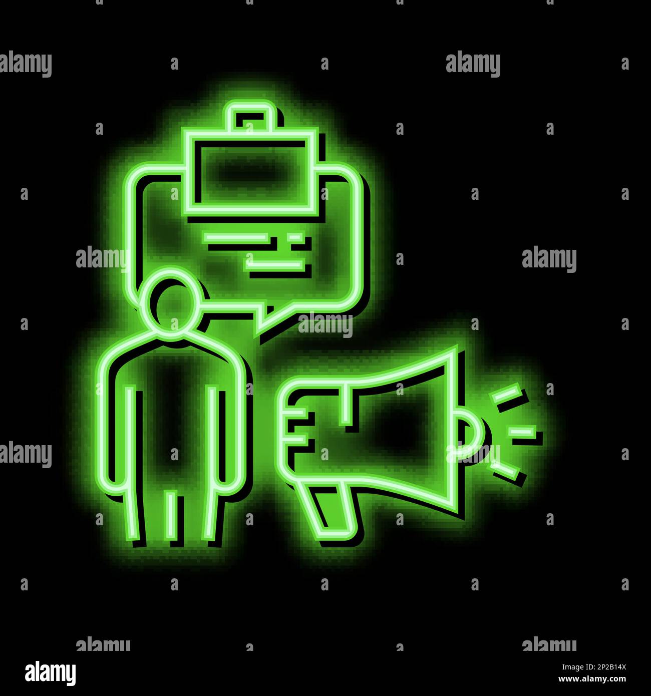 professionalism soft skill neon glow icon illustration Stock Vector ...