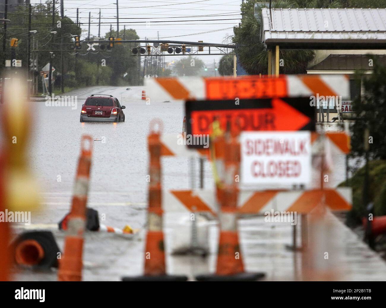 Several cars are submerged in the flood throughout Georgetown, S.C., on ...