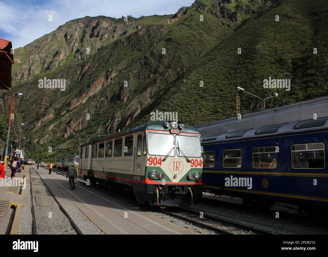 Railway bound for Machu Picchu Ruins in Peru Stock Photo - Alamy