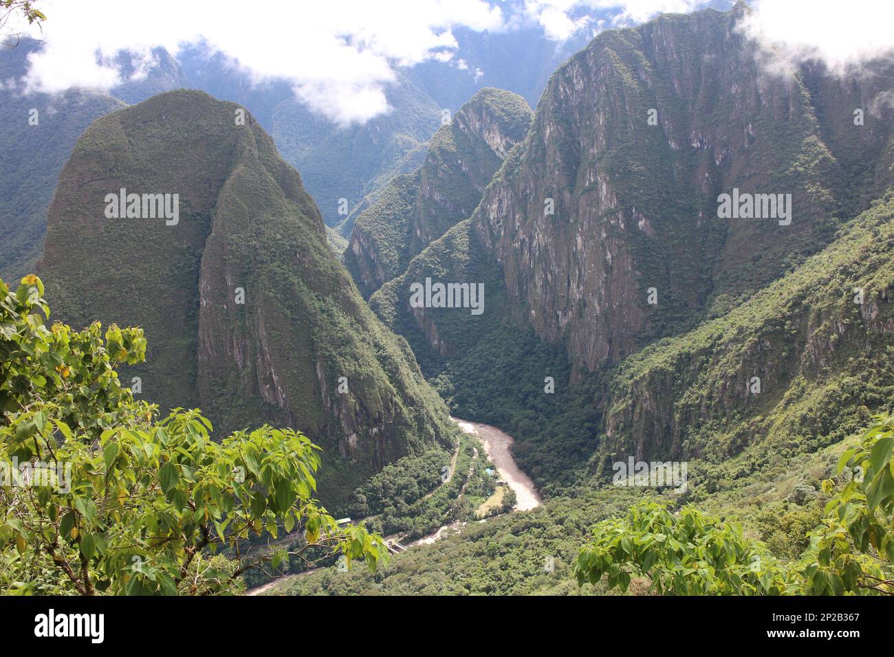 Panorama view from Machu Picchu Ruins in Peru Stock Photo - Alamy