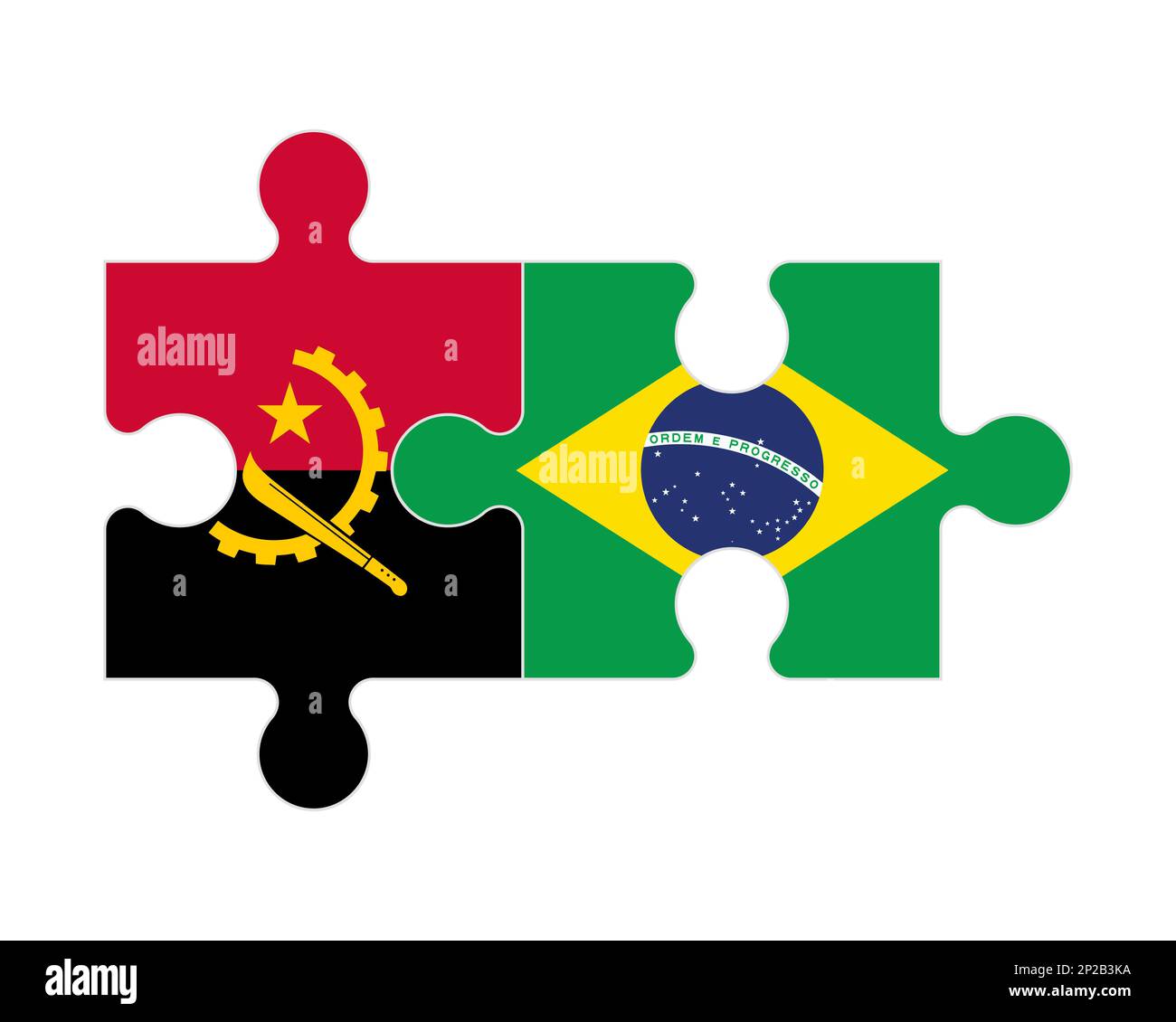 Connected puzzle of flags of Angola and Brazil, vector Stock Vector ...