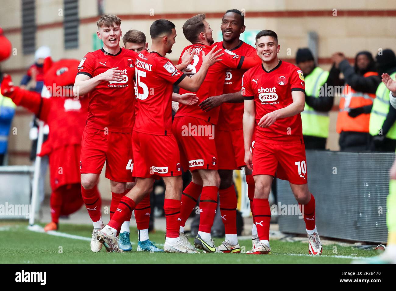 Leyton Orient's Omar Beckles celebrates scoring their side's first goal ...