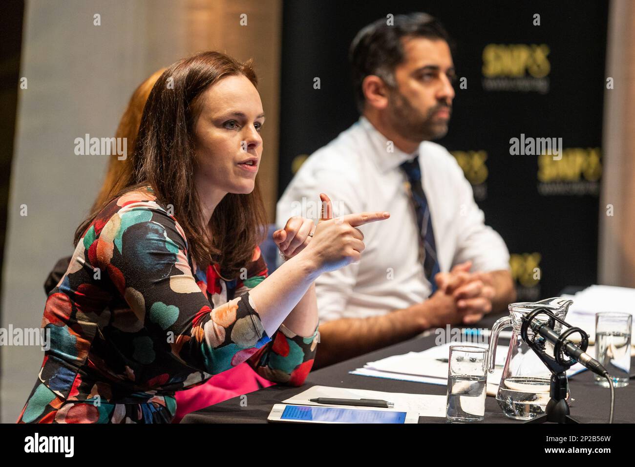 Kate Forbes speaking at an SNP leadership hustings at Eden Court ...