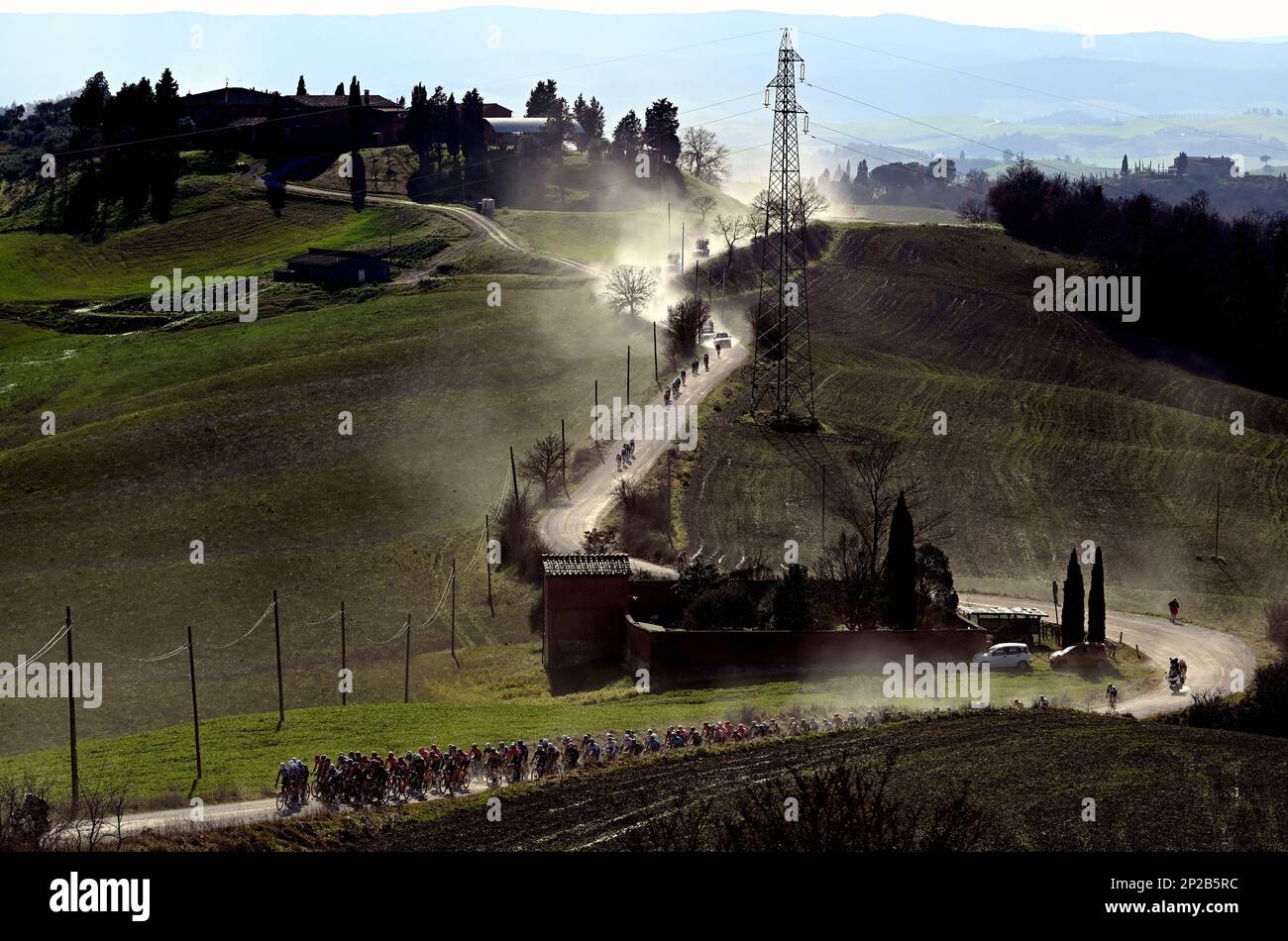 The pack of riders pictured in action during the men's elite race of ...