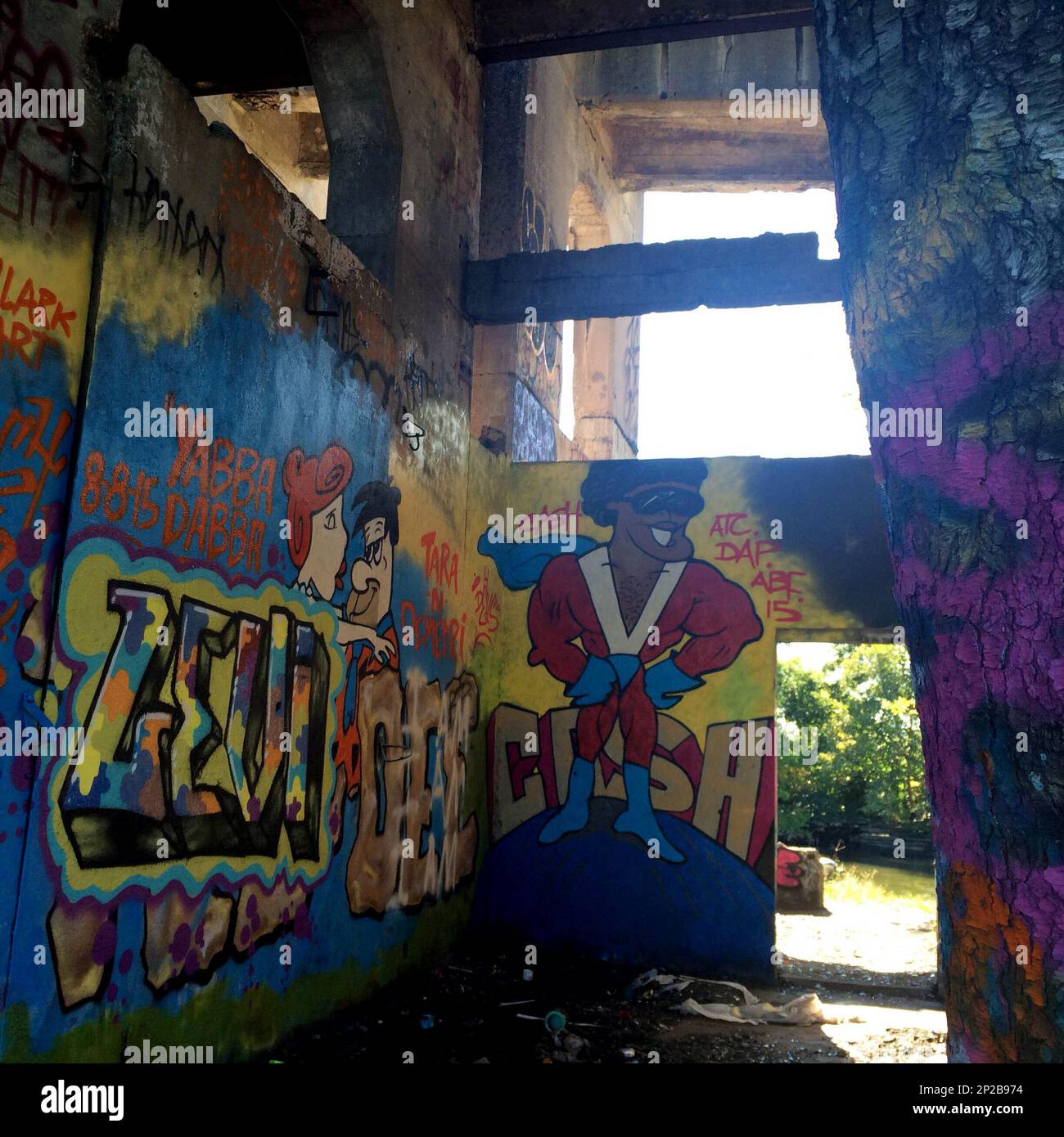 This undated photo, shows a Graffiti Pier, on the Delaware River in ...