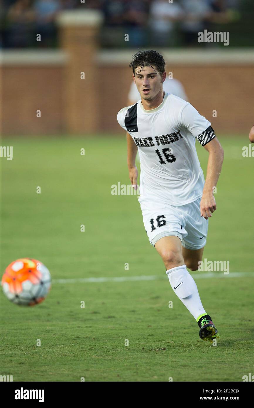 Ian Harkes (16) of the Wake Forest Demon Deacons chases after the ball ...