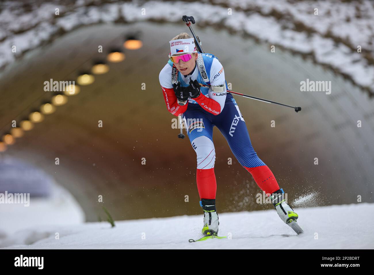 Lucie Charvatova of Czech Republic competes during the women's Biathlon ...