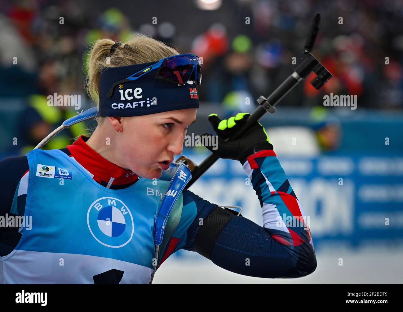Marte Olsbu Roeiseland of Norway competes during the women's Biathlon ...