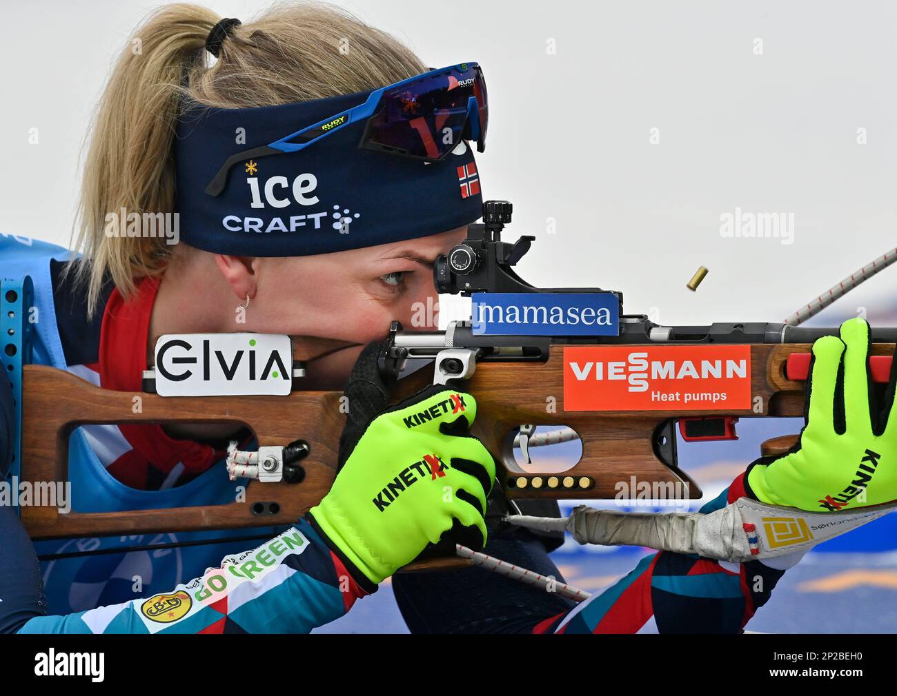 Marte Olsbu Roeiseland of Norway competes during the women's Biathlon ...