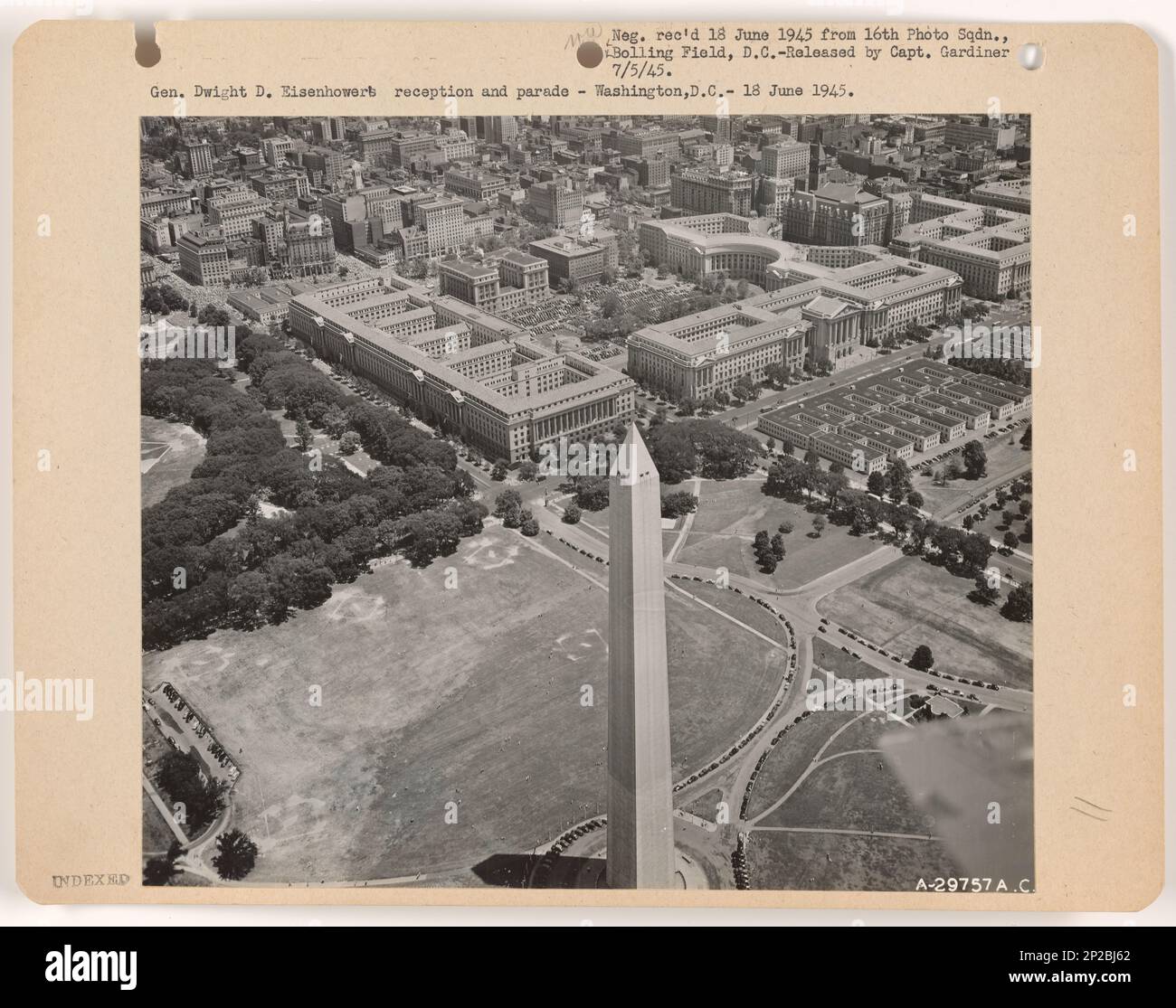 Washington D.C. - Parades and Receptions, Aerial Photograph Stock Photo ...