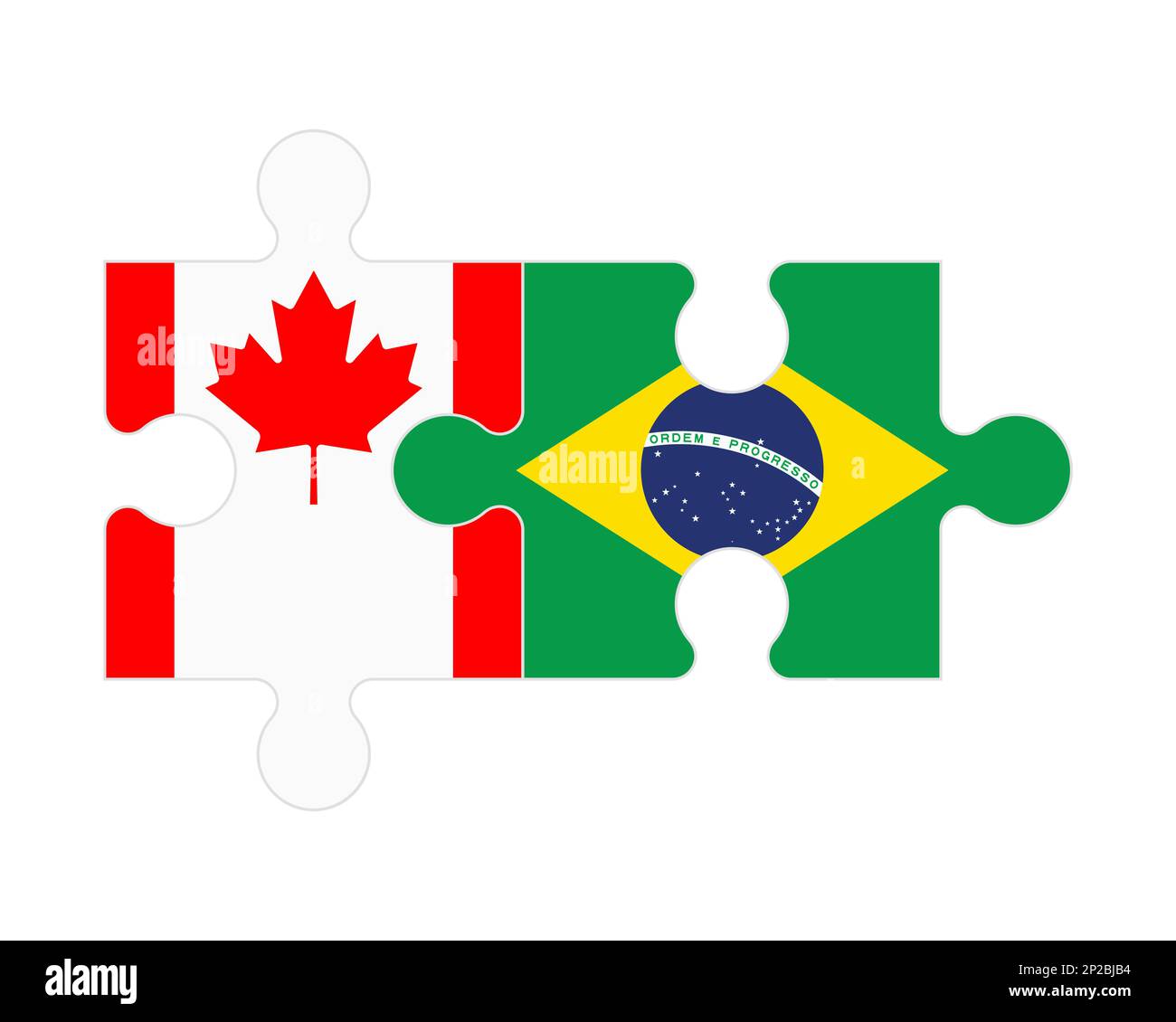 Connected puzzle of flags of Canada and Brazil, vector Stock Vector ...
