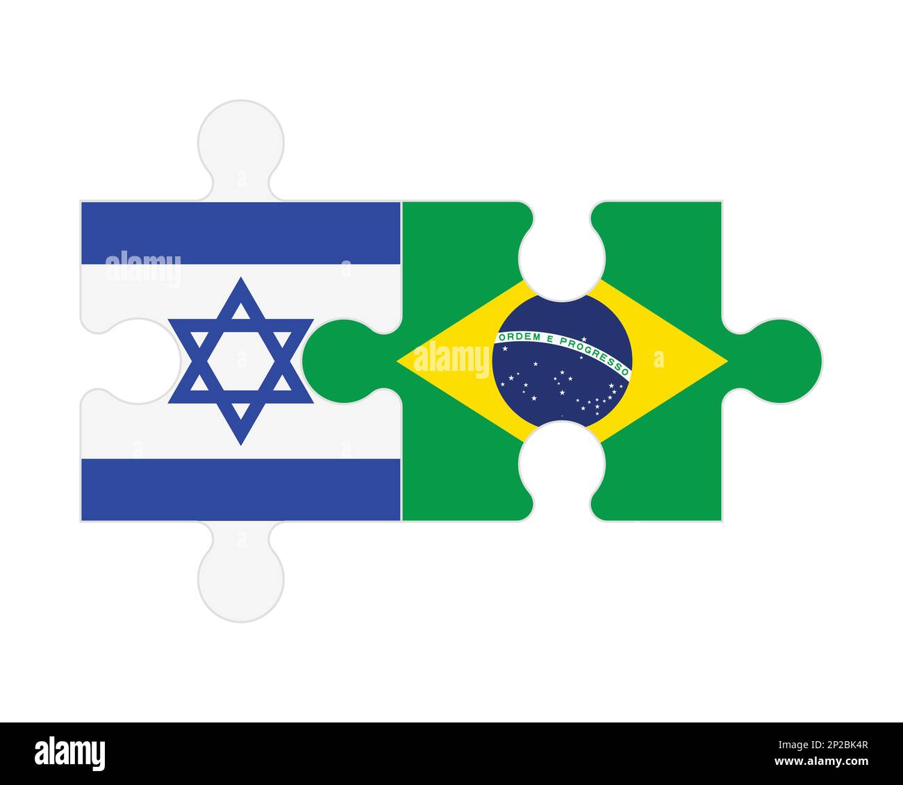 Connected puzzle of flags of Israel and Brazil, vector Stock Vector ...