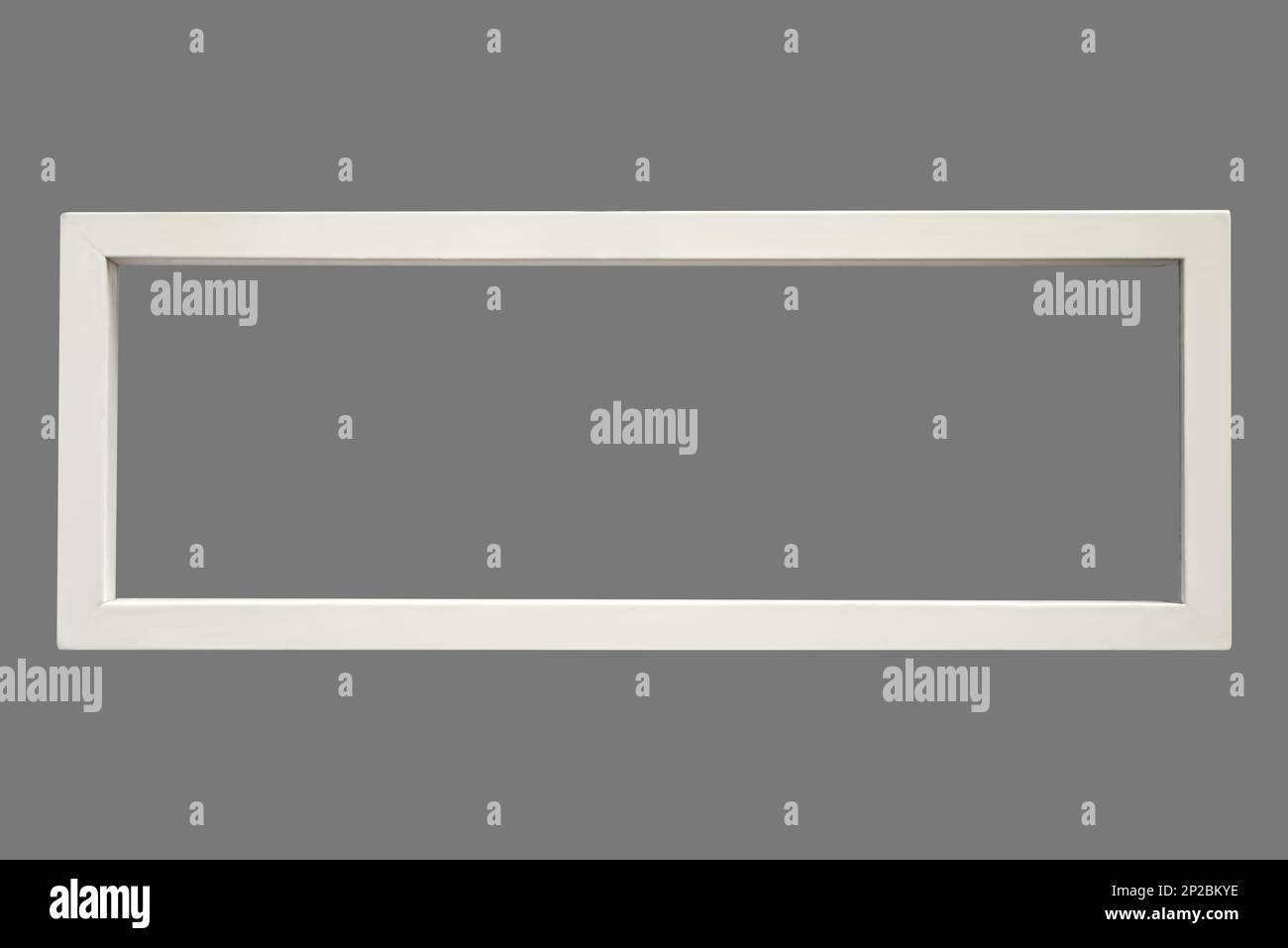 Modern picture frame on grey background isolated white color minimalist ...