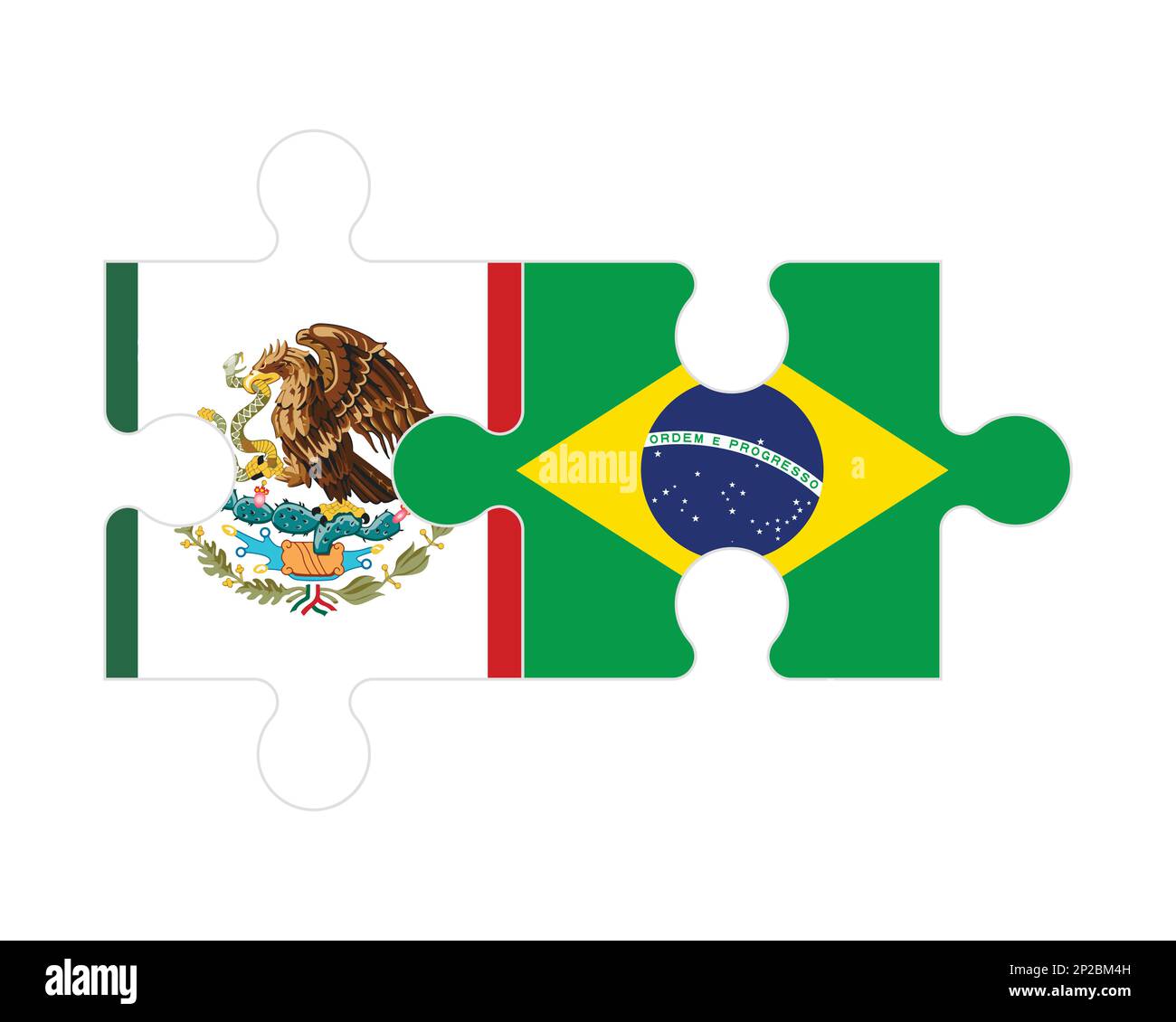 Connected puzzle of flags of Mexico and Brazil, vector Stock Vector ...