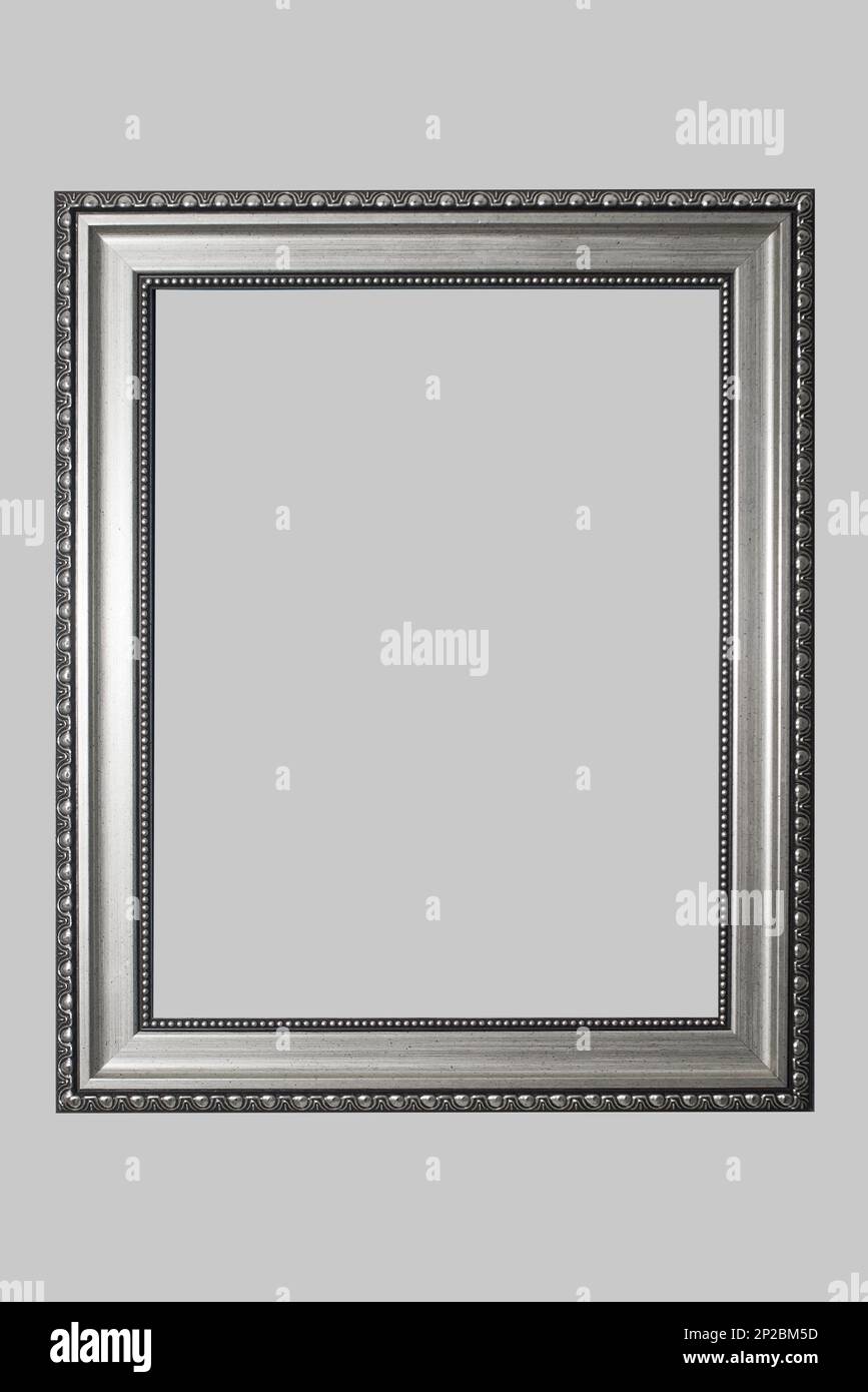 Modern picture frame on white background isolated grey color simple ...