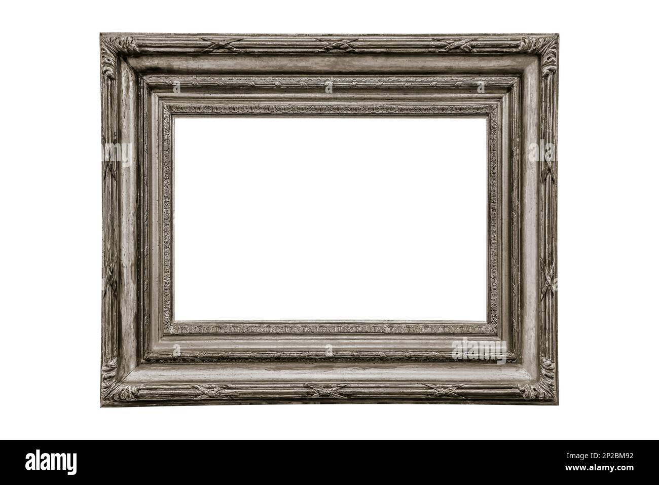 Wooden wide photo frame white background shabby chic greyish luxury ...
