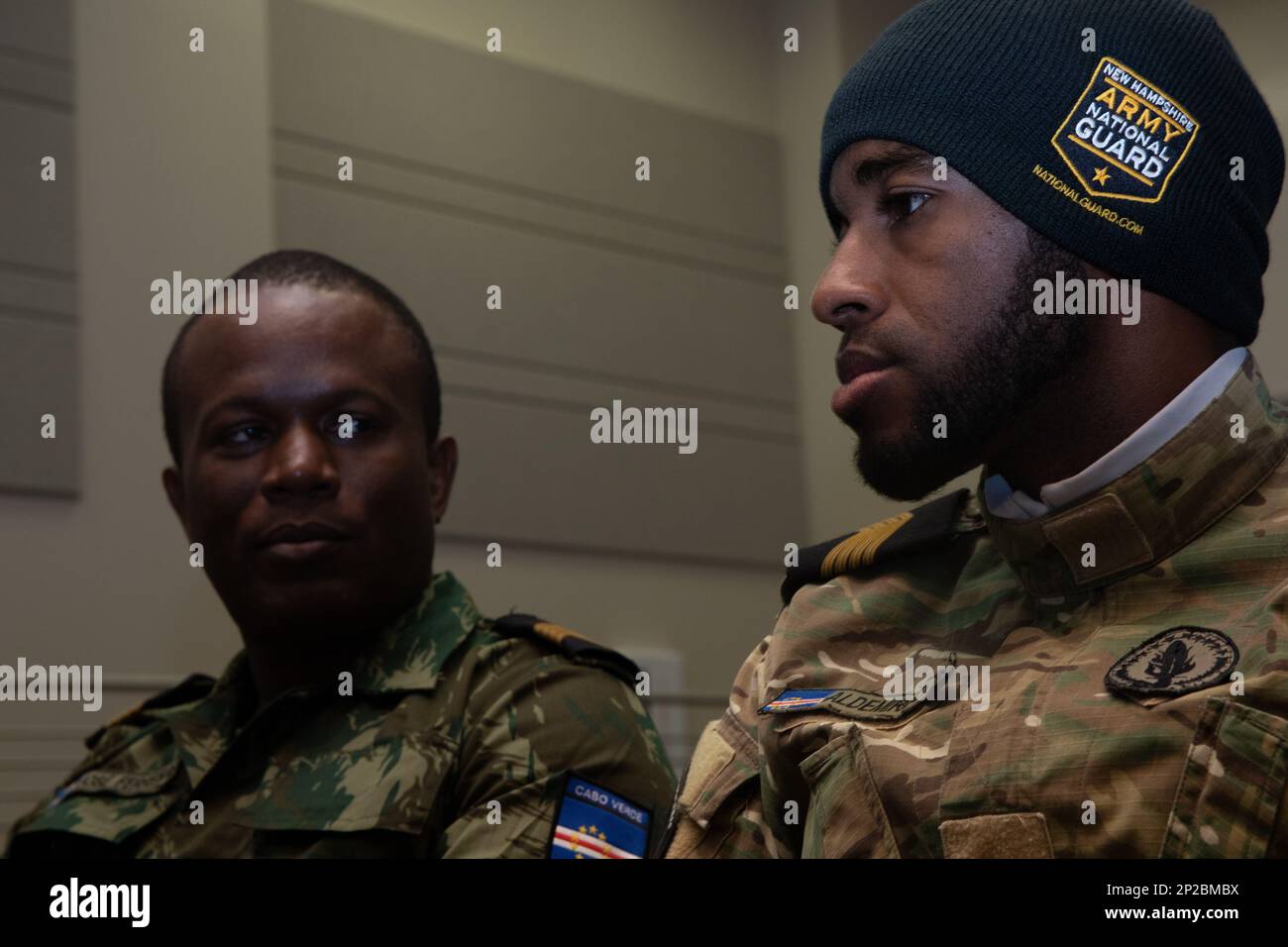 From left to right, Master Sgt. Jose Ferreira, of Cabo Verde talks to ...