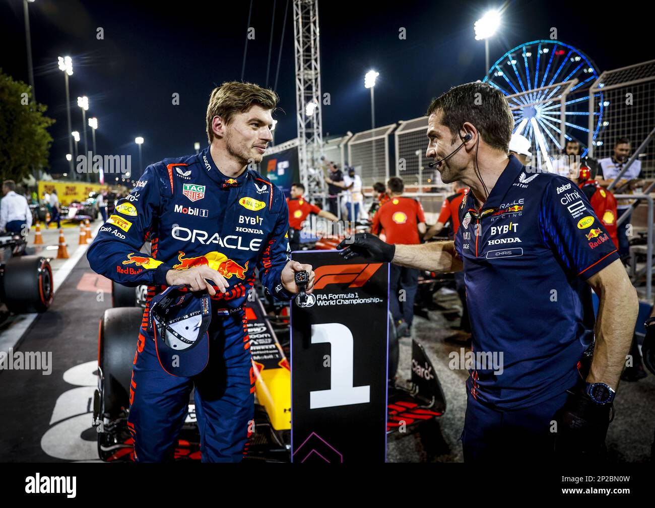 BAHRAIN - Max Verstappen (Red Bull Racing) takes pole position during ...