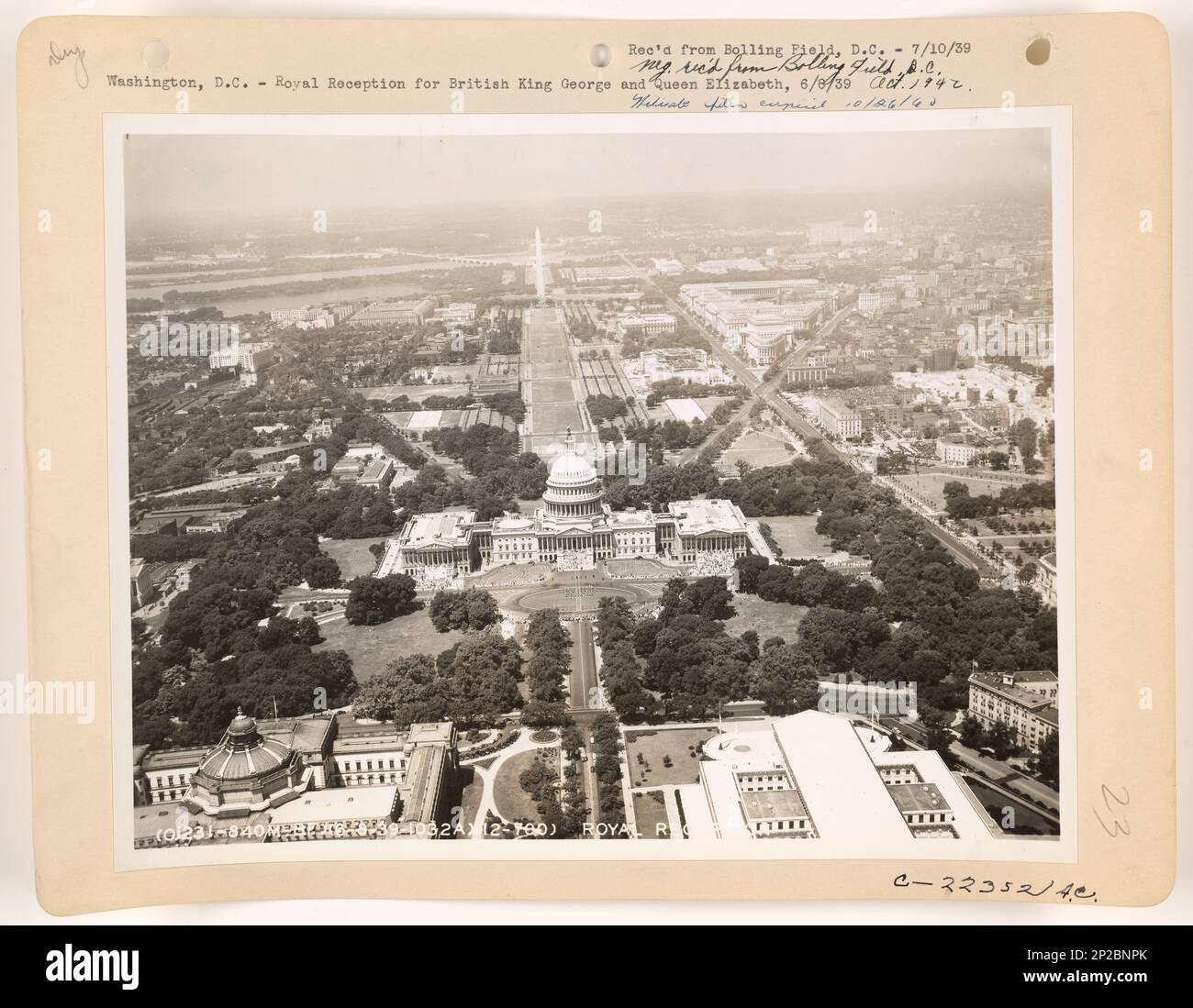 Washington D.C. - Parades and Receptions, Aerial Photograph Stock Photo ...