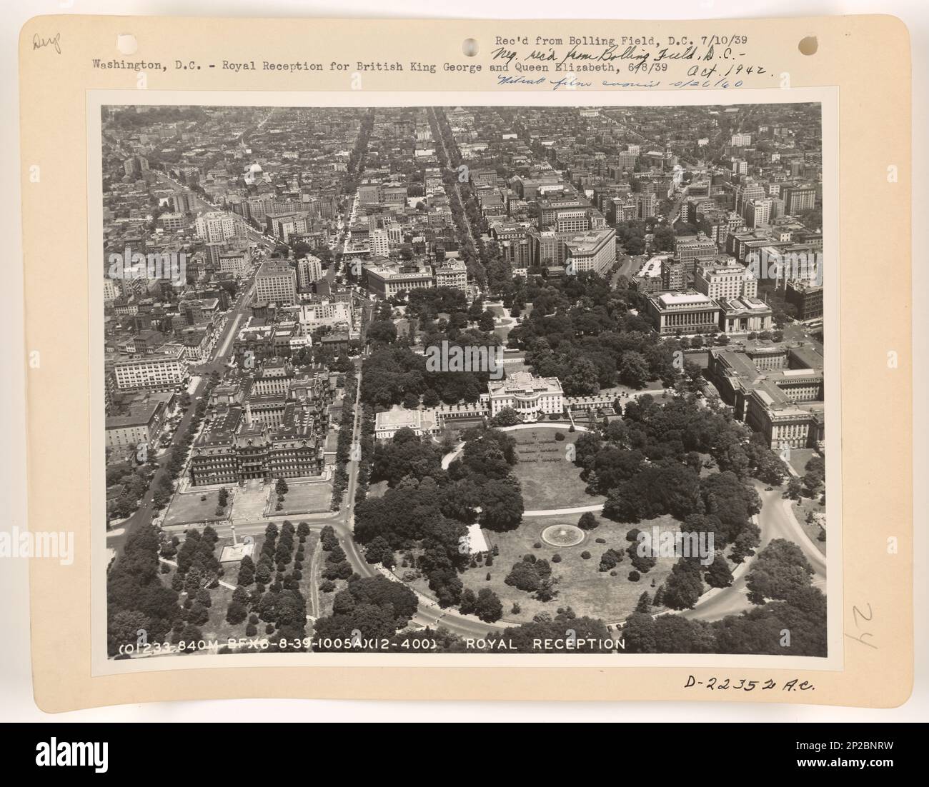 Washington D.C. - Parades and Receptions, Aerial Photograph Stock Photo ...