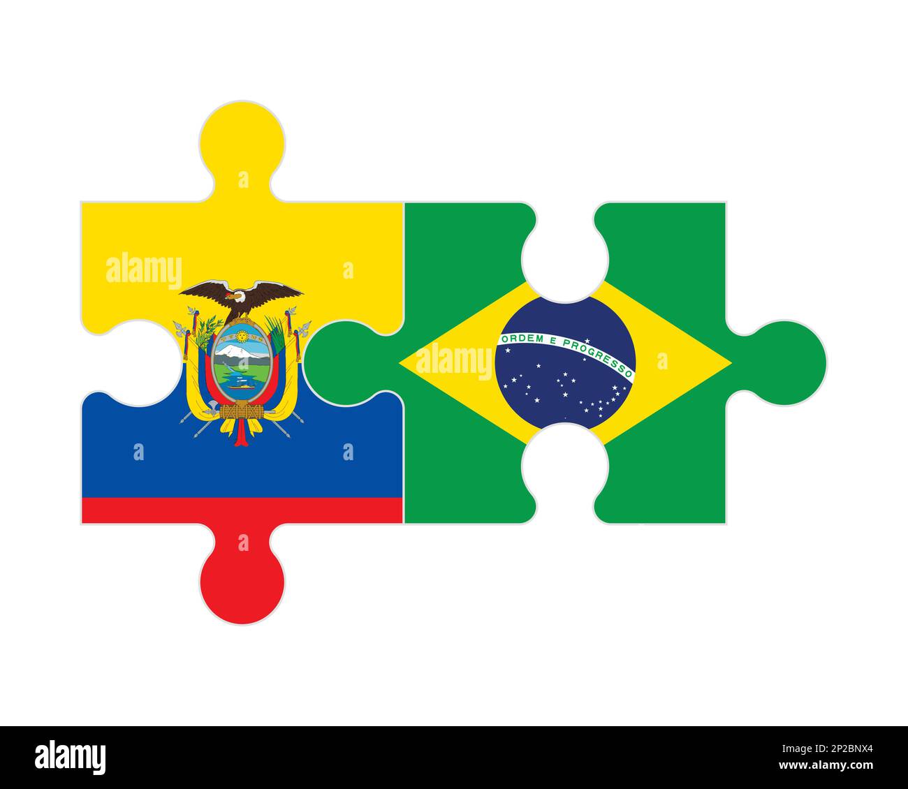 Connected puzzle of flags of Ecuador and Brazil, vector Stock Vector ...