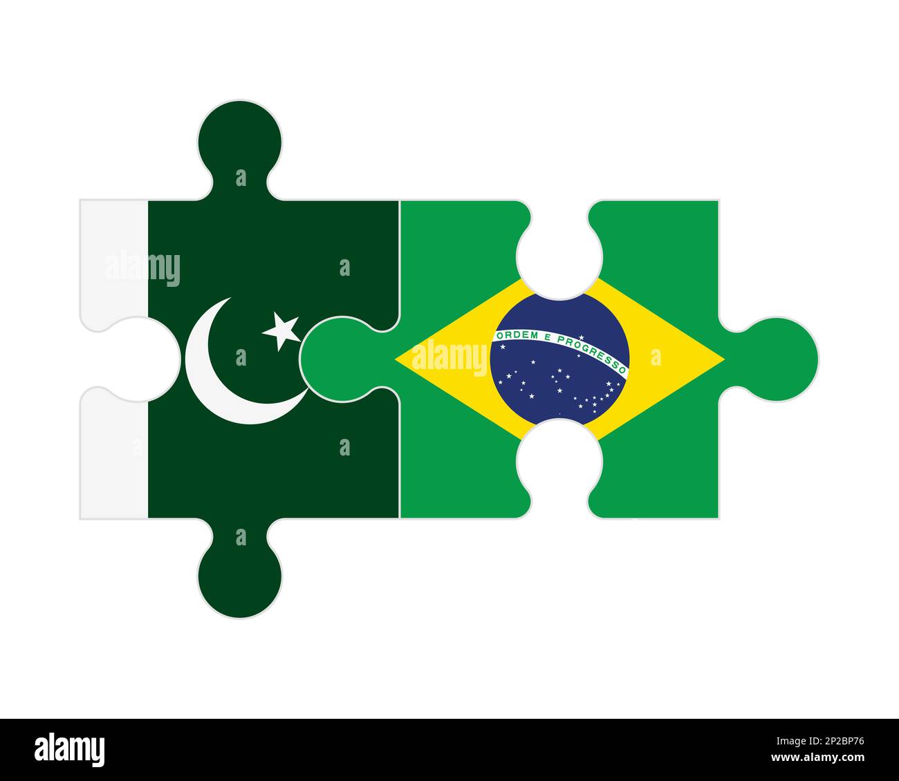 Connected puzzle of flags of Pakistan and Brazil, vector Stock Vector ...