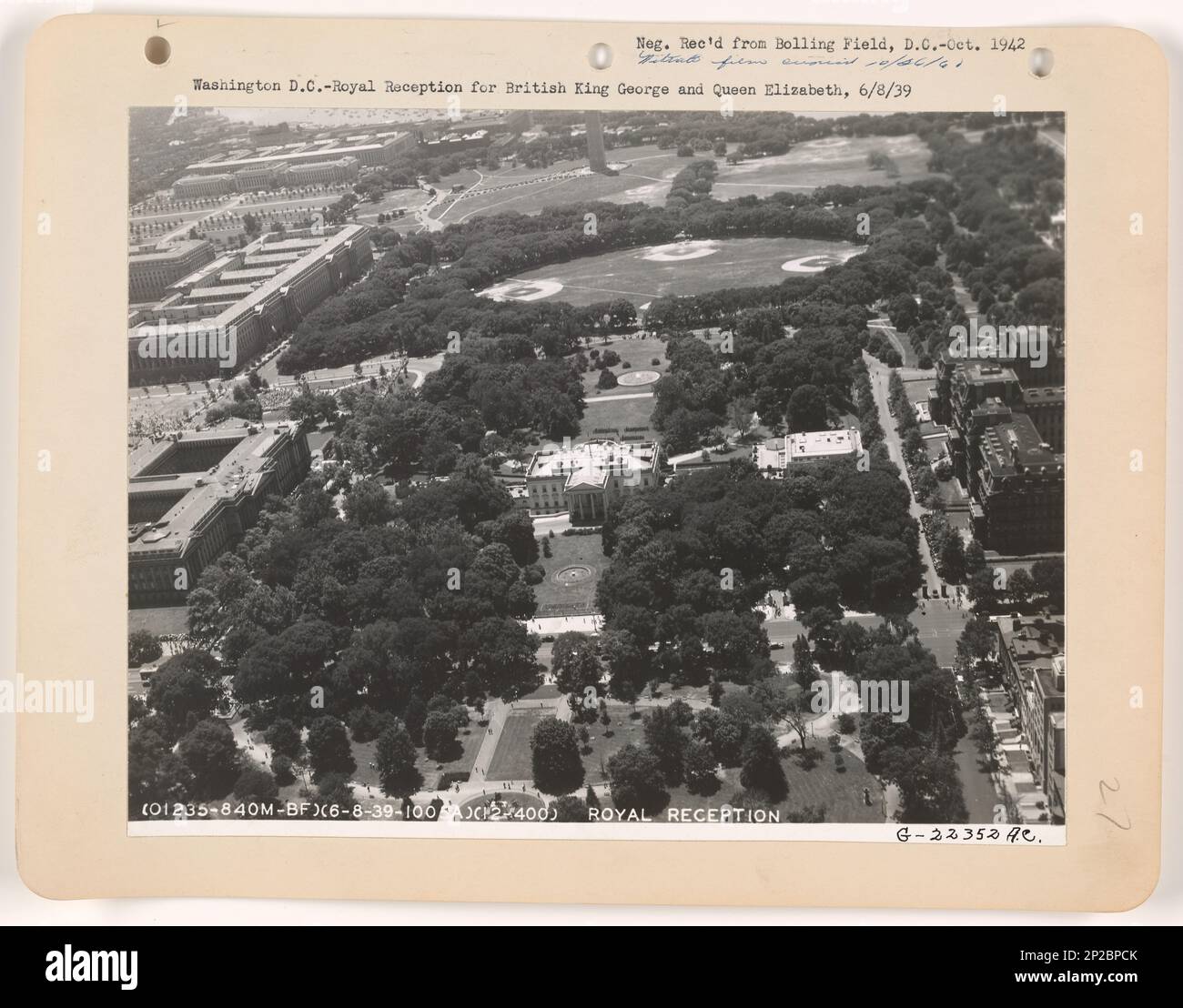 Washington D.C. - Parades and Receptions, Aerial Photograph Stock Photo ...