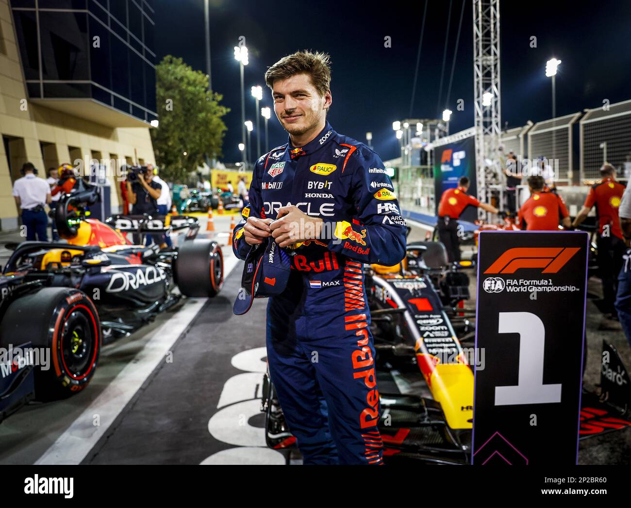 BAHRAIN - Max Verstappen (Red Bull Racing) takes pole position during ...