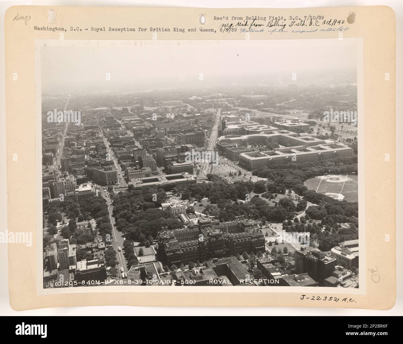 Washington D.C. - Parades and Receptions, Aerial Photograph Stock Photo ...
