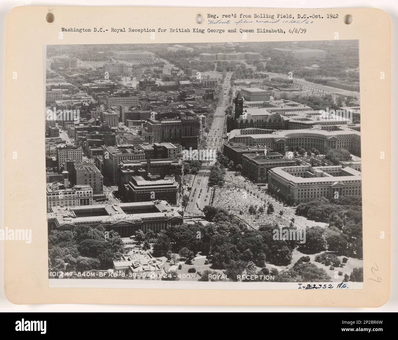 Washington D.C. - Parades and Receptions, Aerial Photograph Stock Photo ...