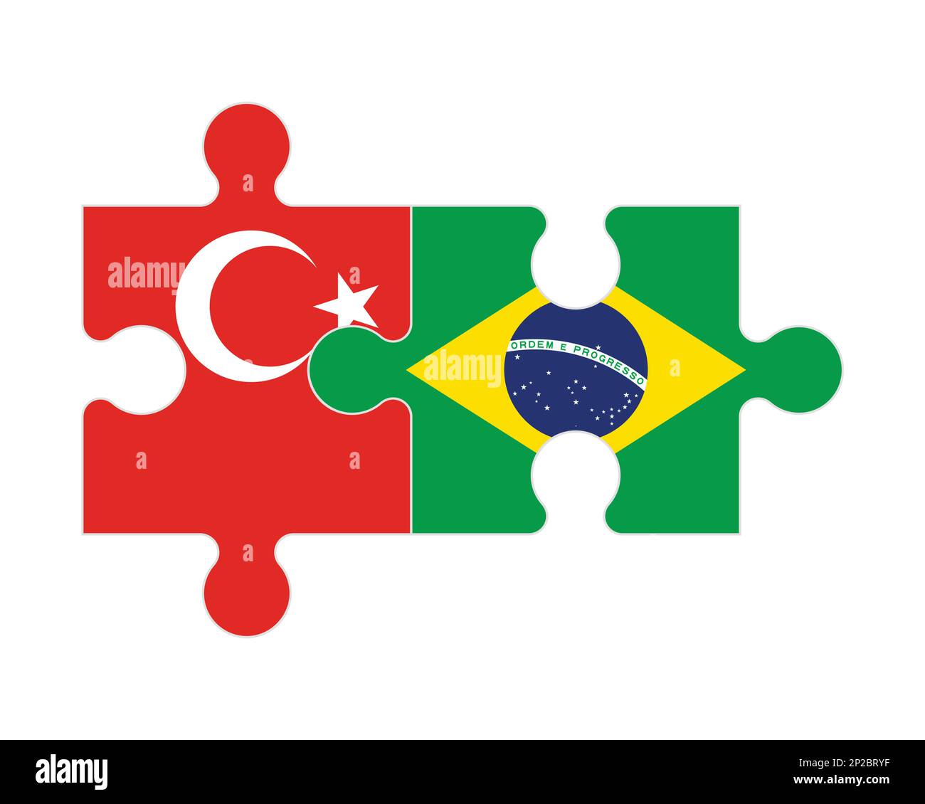 Connected puzzle of flags of Turkey and Brazil, vector Stock Vector ...