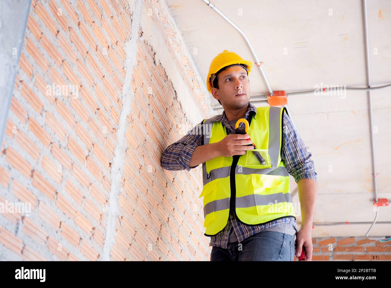 Young engineer caucasian man repair electricity at house, electrician ...