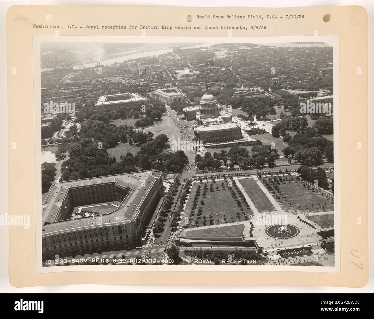 Washington D.C. - Parades and Receptions, Aerial Photograph Stock Photo ...
