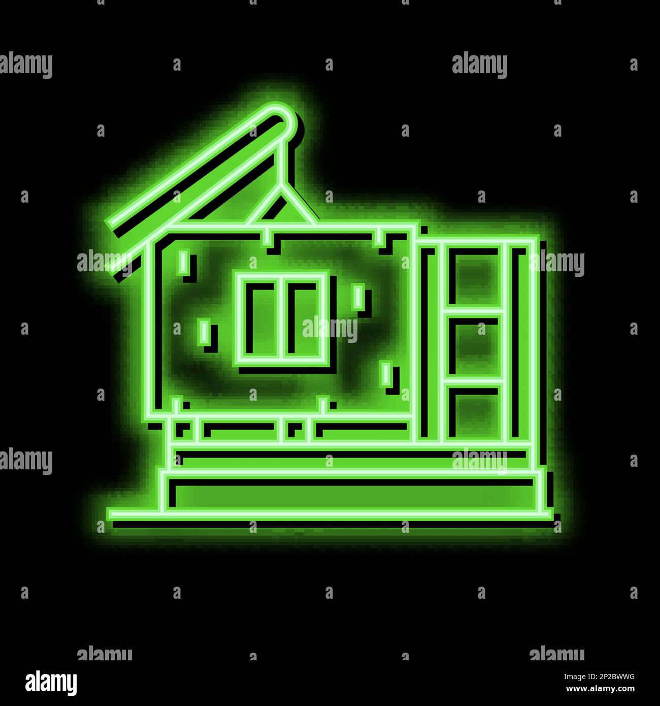 ready wall for building house neon glow icon illustration Stock Vector ...