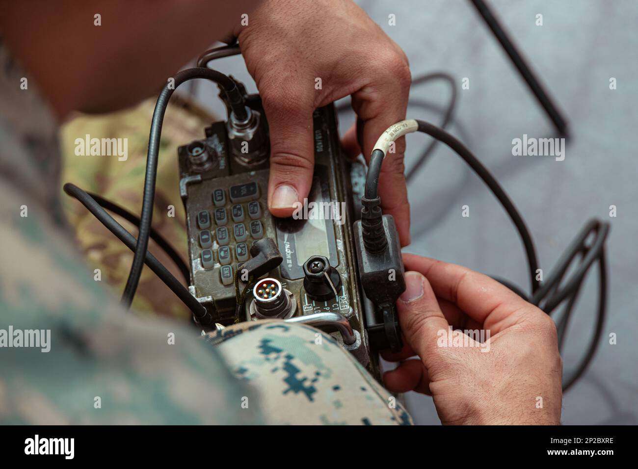 U.S. Marine Corps Cpl. Anthony Salazar, a radio operator with Battalion ...