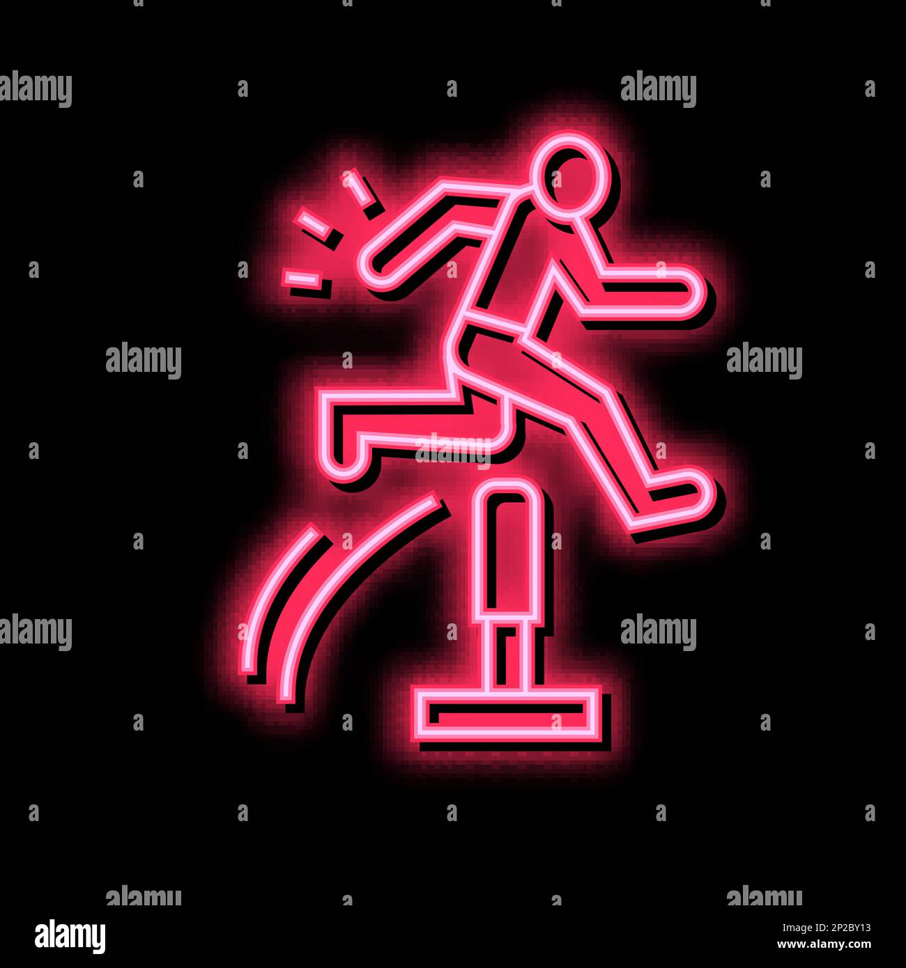 run and jump neon glow icon illustration Stock Vector Image & Art - Alamy