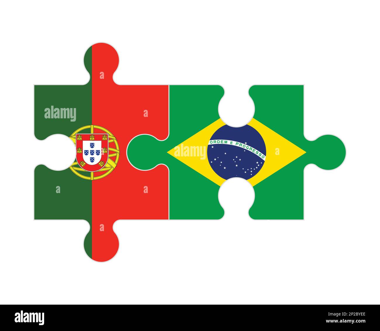 Connected puzzle of flags of Portugal and Brazil, vector Stock Vector ...