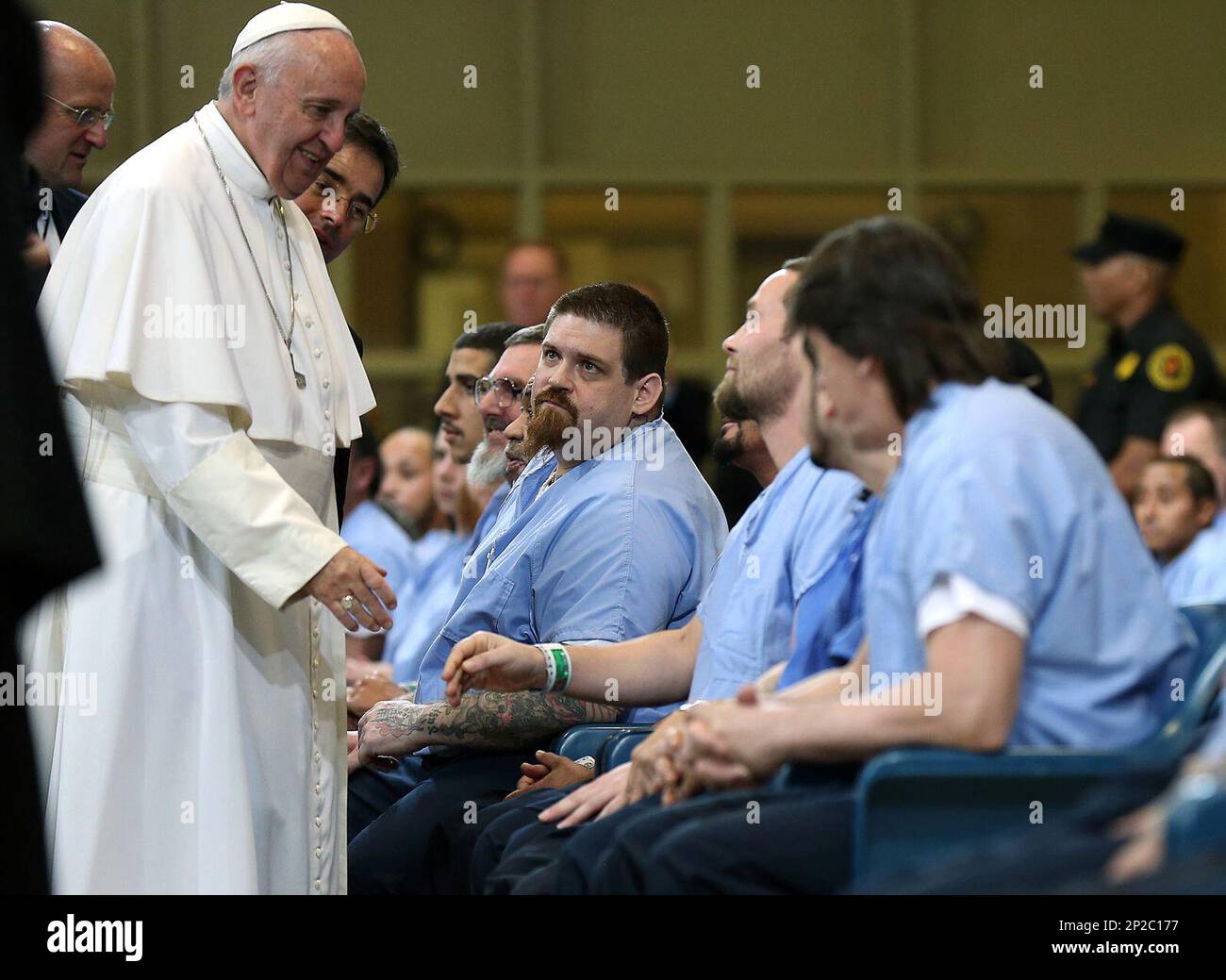 Pope Francis greets inmates during his visit to Curran Fromhold ...