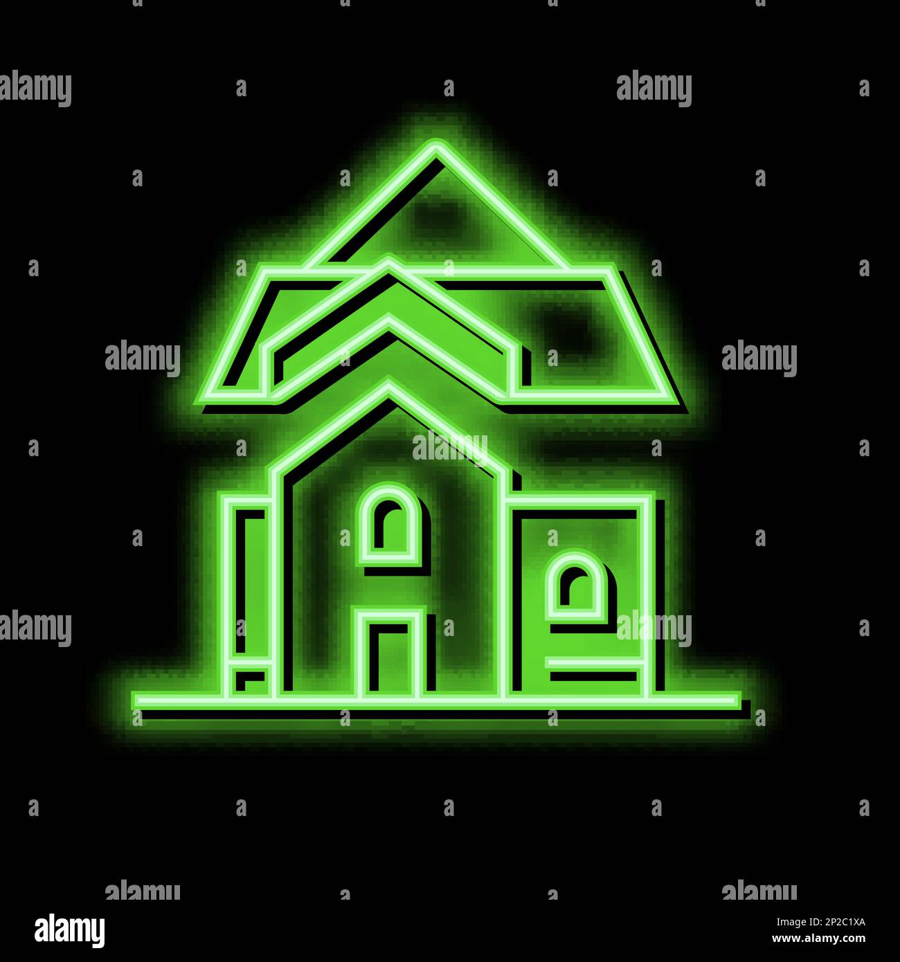 roof installation neon glow icon illustration Stock Vector Image & Art ...