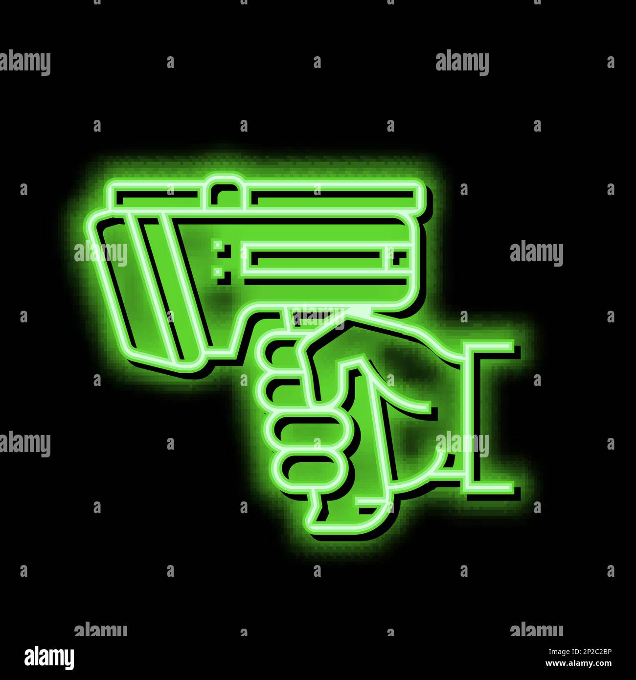 laser gun for scan rfid neon glow icon illustration Stock Vector Image ...