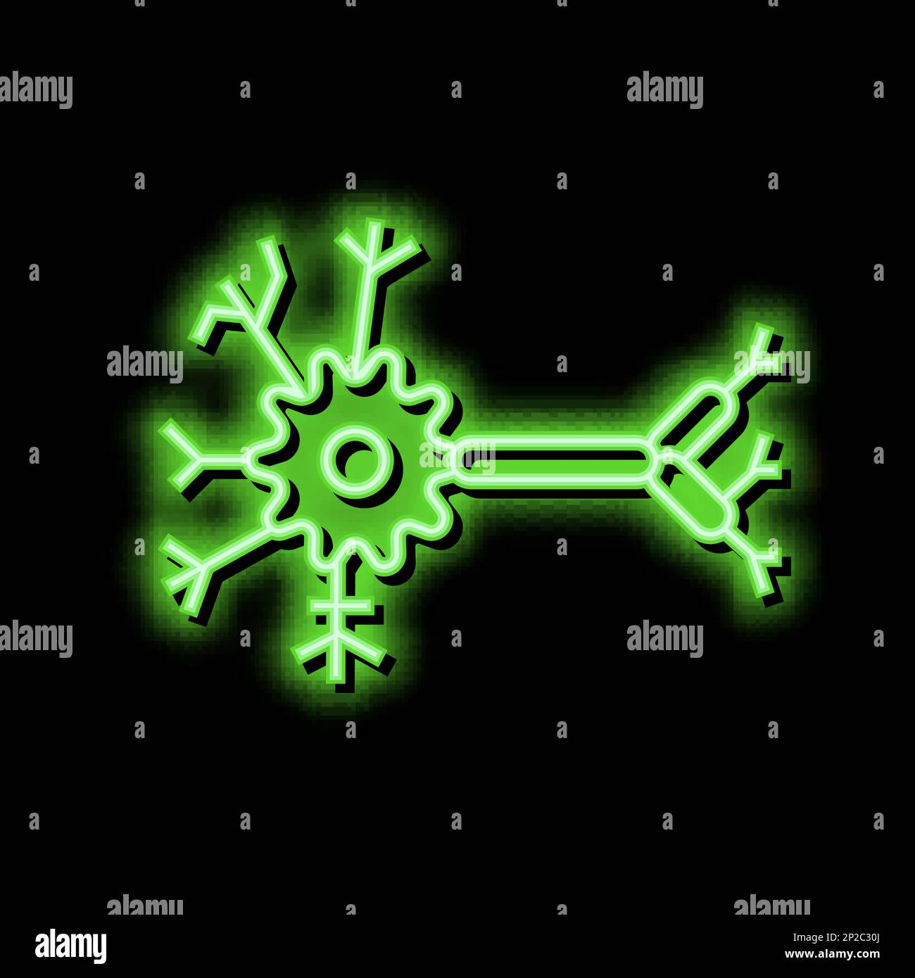 biological model neural network neon glow icon illustration Stock ...