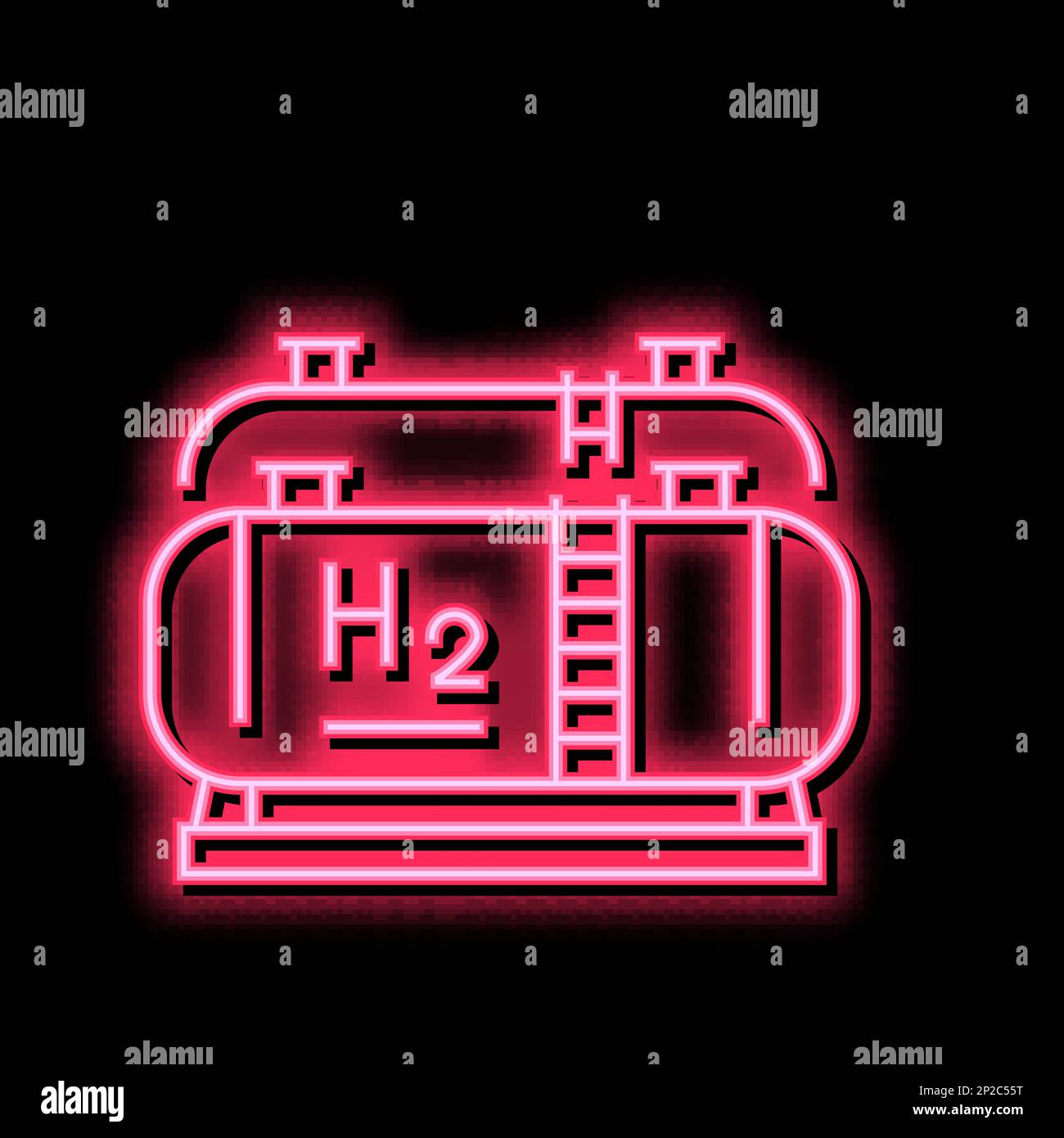 tank storaging hydrogen neon glow icon illustration Stock Vector Image ...