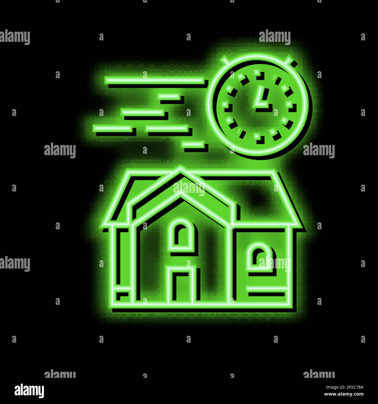 fast building house neon glow icon illustration Stock Vector Image ...