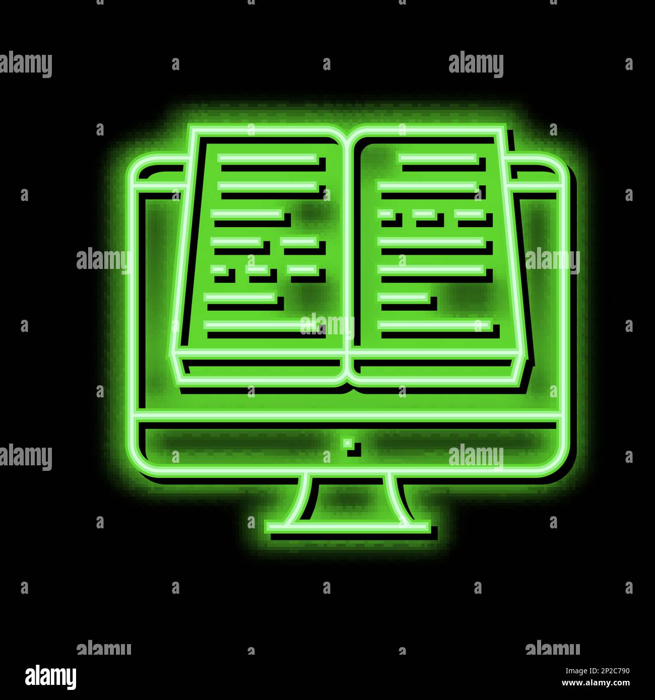 online reading book neon glow icon illustration Stock Vector Image ...