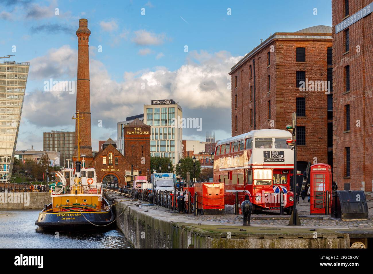 The Pump House pub, Brocklebank Tug and double decker street food diner ...